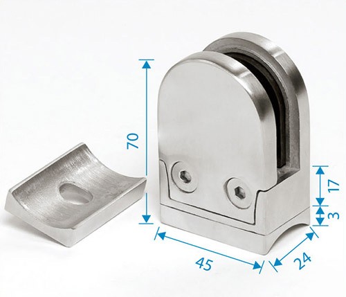 RVS-zelfbouw :: Glasklem 2 tot 5 mm. nr. 260V webshop :: roestvrij staal